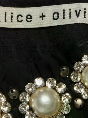 Alice + Olivia Mini Coley Pearl-embellished Dress