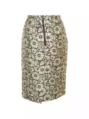 Burberry Brocade-lace Pencil Midi Skirt