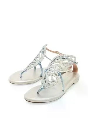 SOPHIA WEBSTER Bibi Butterfly Glitter Sandals - Silver