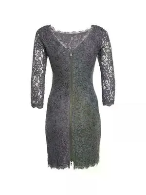 Diane Von Furstenberg Lace Zip-up Mini Dress