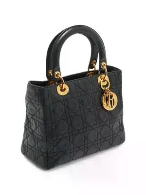 Dior Lady Cannage Medium Tote Bag - Black