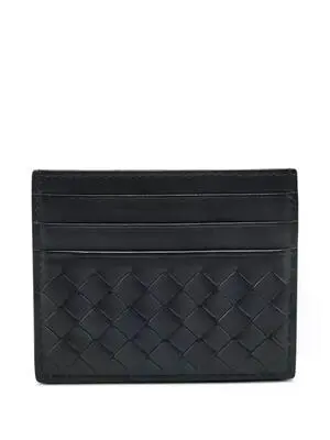 Bottega Veneta Intrecciato Weave Card Holder - Blue