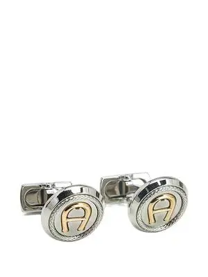 AIGNER Logo-detail Two-tone Cufflinks - Silver
