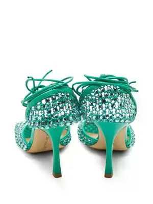 Bottega Veneta Embellished Ankle-wrap Stiletto Pumps - Green