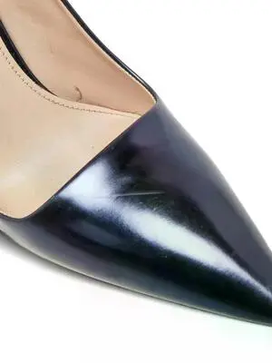 Miu Miu Metallic Leather Pointed Toe Stiletto Pumps