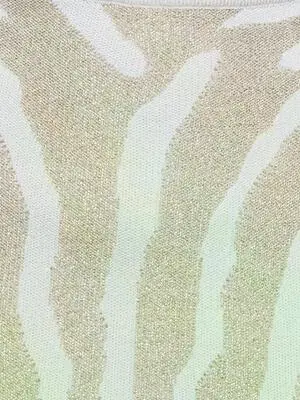 Balmain Mini Zebra-intarsia Metallic-knit Skirt