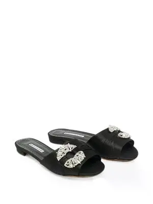 Manolo Blahnik Pralina Crystal-buckle Sandals