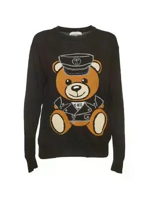 Moschino Teddy Bear-intarsia Sweater - Black