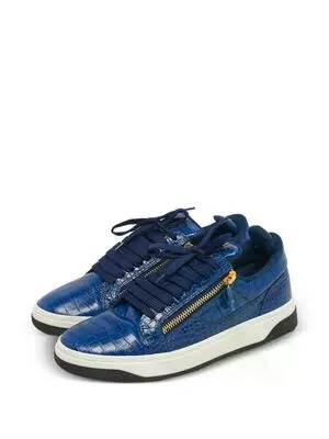 GIUSEPPE ZANOTTI Croc-embossed Side-zip Sneakers