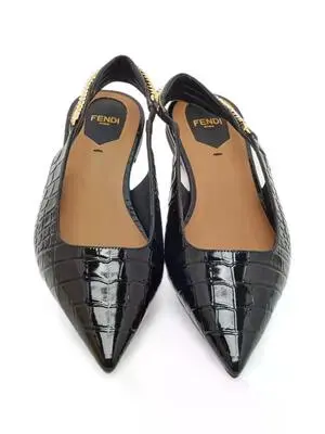 Fendi Colibri Lite Croc-embossed Flats