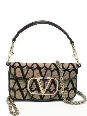 Valentino Garavani Locò Small Iconographe Canvas Shoulder Bag - Neutrals