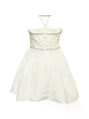 SELF-PORTRAIT Diamante-trim Taffeta Mini Dress