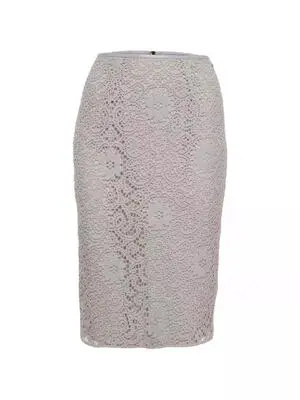 Burberry Floral-lace Pencil Midi Skirt - Purple