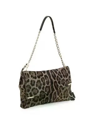 JIMMY CHOO Leopard Print Calf Hair Shoulder Bag