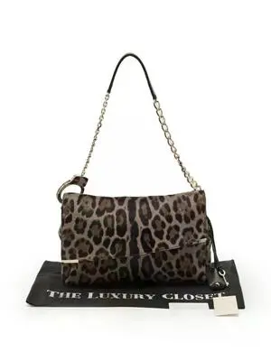 JIMMY CHOO Leopard Print Calf Hair Shoulder Bag