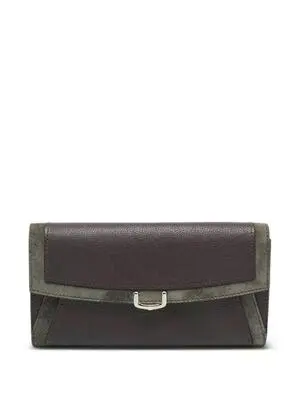 Cartier C De Leather And Suede Continental Wallet - Brown
