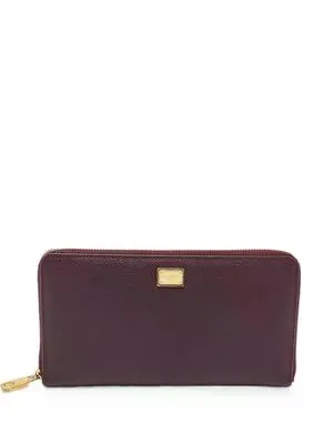 Dolce & Gabbana Logo-plaque Zip-around Clutch Bag - Purple