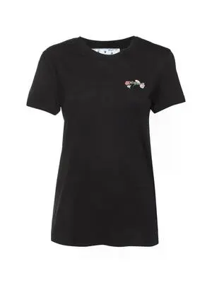 Off-White Arrow Floral-embroidered T-shirt