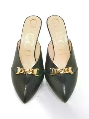Gucci Sylvie Chain-detail Heeled Mules