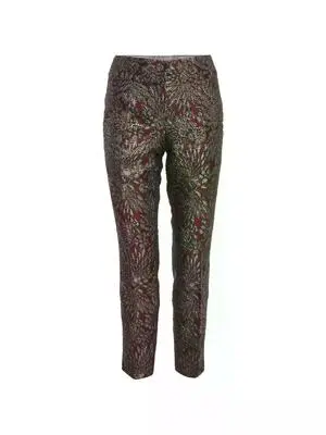 Dolce & Gabbana Floral-jacquard Straight-leg Trousers - Red