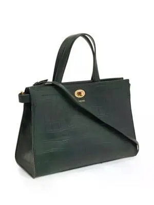 Burberry Cotswold Small Croc-embossed Tote Bag - Green