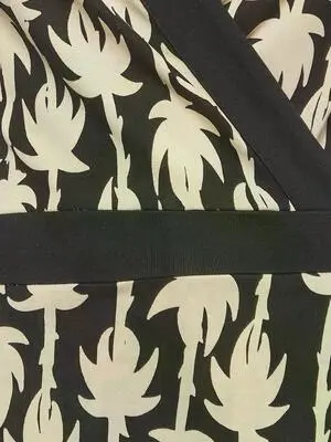 Diane Von Furstenberg Palm-print Wrap Midi Dress