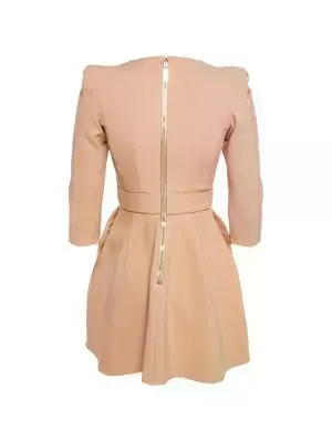 Elisabetta Franchi Mini Dress With Padded Shoulders And Piping Detail