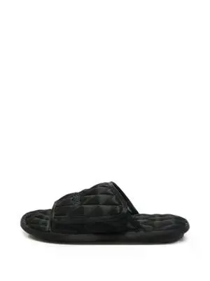 Balenciaga Quilted Satin Slides - Black