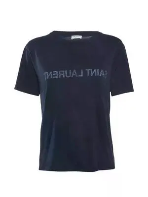 Saint Laurent Logo-print Short-sleeve T-shirt - Blue