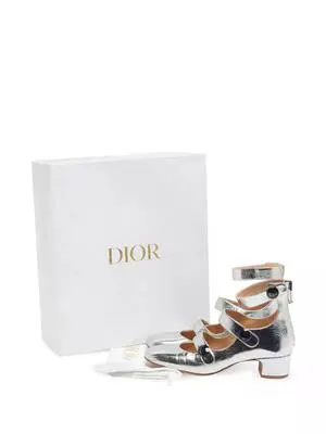 Dior Tone Square Toe Multi-strap Low Block Heel Pumps