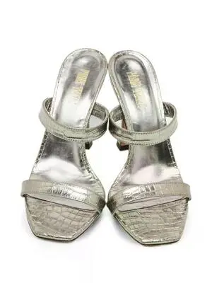 Paris Texas Croc-embossed Open-toe Sandals