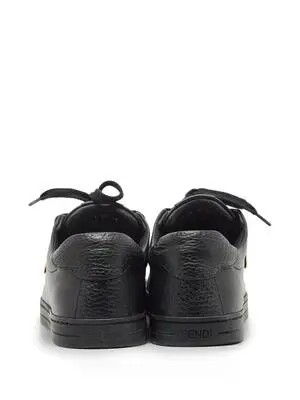 Fendi Leather Monster Eyes Motif Lace-up Sneakers