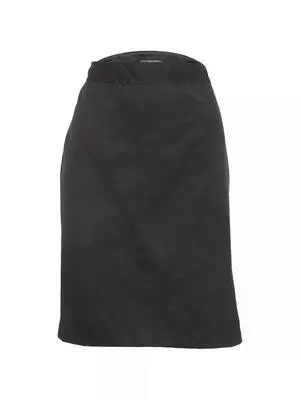 Versace Embroidered Pencil Midi Skirt - Black