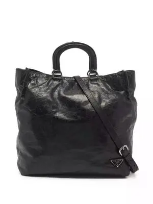Prada Leather Tote Bag - Black