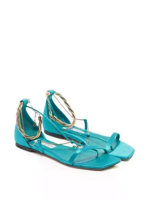 JIMMY CHOO Lorina Chain-strap Flat Sandals - Blue