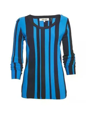 Diane Von Furstenberg Striped Knit Top - Blue