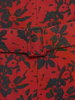 Carolina Herrera Floral Jacquard Belted Mini Dress