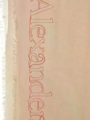 Alexander McQueen Logo-print Frayed Scarf