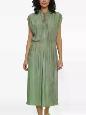 BOSS Plissé Jersey Midi Dress - Green