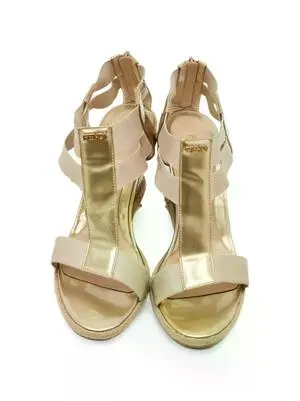 Fendi Tone Elastic Wedge Sandals