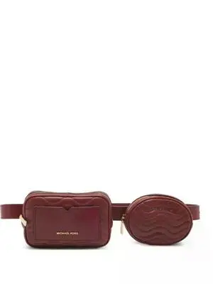 Michael Kors Quilted Double Pouch Belt Bag - Red