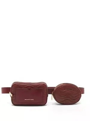 Michael Kors Quilted Double Pouch Belt Bag - Red