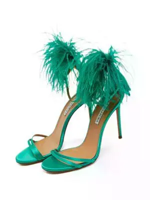AQUAZZURA Concerto Feather-detail Heeled Sandals