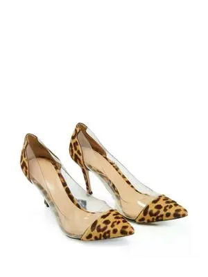 GIANVITO ROSSI Plexi Leopard-print Pumps