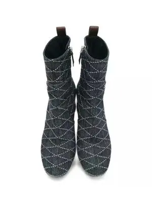 LOUIS VUITTON Silhouette Flower Heel Ankle Boots