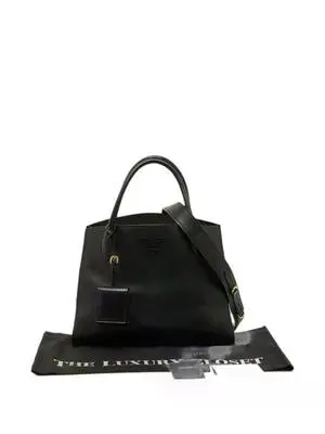 Prada Medium Monochrome Saffiano Leather Tote Bag
