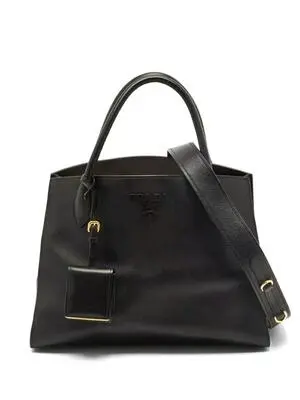 Prada Medium Saffiano Leather Tote Bag - Black