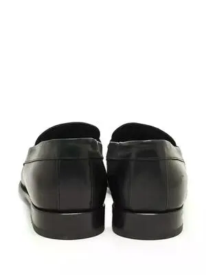 GIUSEPPE ZANOTTI Leather Loafers With Gold-tone Metal Bar
