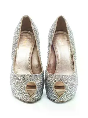 LE SILLA Crystal-embellished Peep-toe Pumps