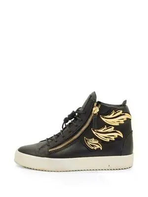 GIUSEPPE ZANOTTI Wings-plaque Sneakers - Black